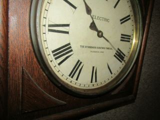 STANDARD ELECTRIC TIME COMPANY VINTAGE WALL CLOCK OAK CASE | #7242846