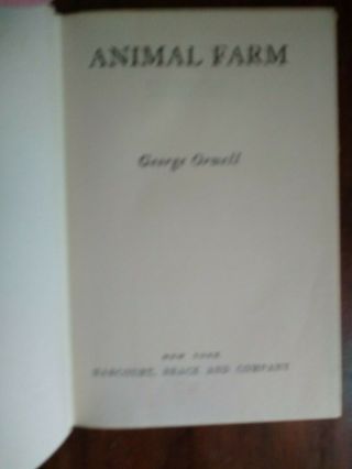 Animal Farm George Orwell 1946 Hardcover W/ Dust Jacket First Edition ...
