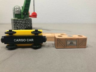 Thomas & Friends Wooden Train Colin The Crane W/ Cargo Cart And Sodor ...