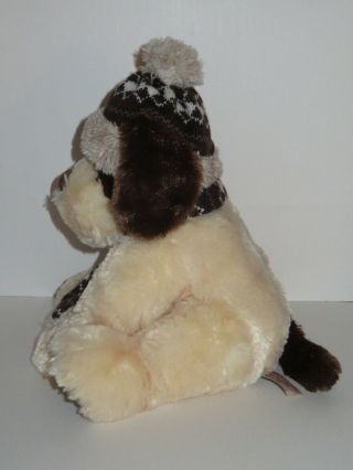 Hug Fun Plush Puppy Dog Warm Winter Hat Cap Scarf Brown Tan Toy Stuffed ...