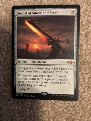Sword Of Sinew And Steel Modern Horizons LP/NM MTG Magic The Gathering ...