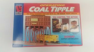 VINTAGE LIFE LIKE HO SCALE OPERATING COAL TIPPLE W/HOPPER CAR W/BOX ...