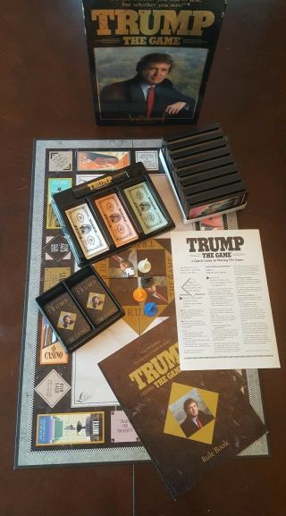 TRUMP " THE GAME " 1989 MILTON BRADLEY DONALD TRUMP BOARD GAME COMPLETE ...